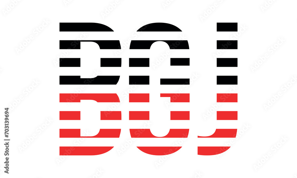 BGJ three initial letter iconic line negative space minimal logo design ...