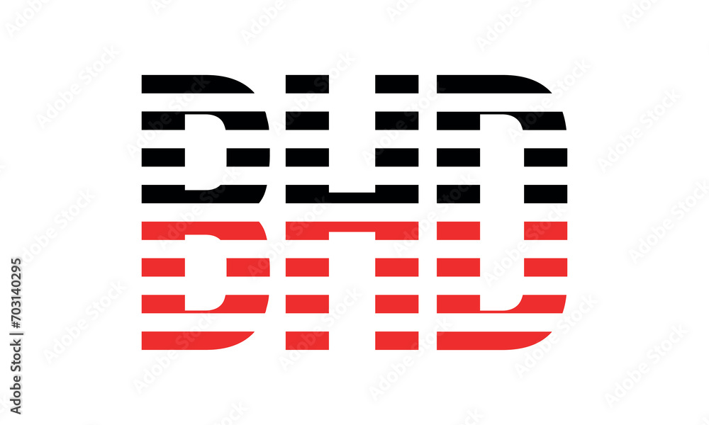 BHD three initial letter iconic line negative space minimal logo design ...