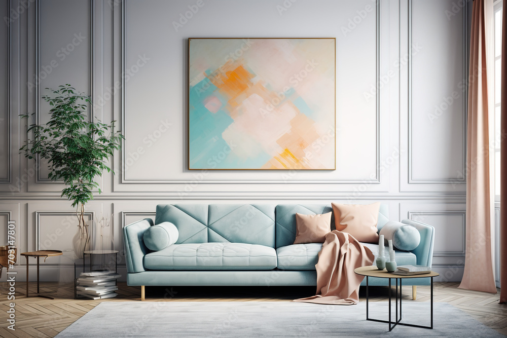 Luxury Livingroom house or apartment interior design, mock up room ...