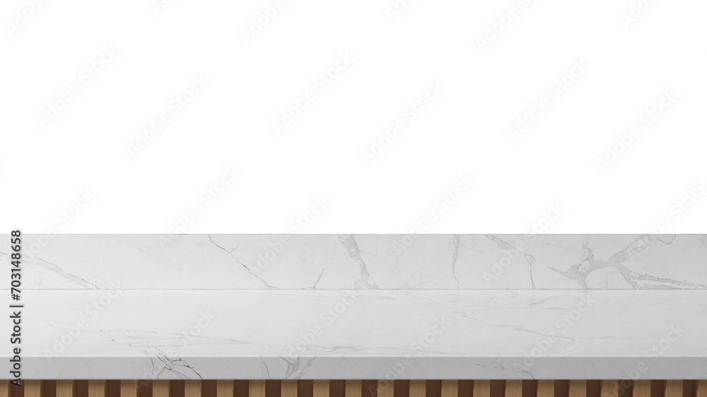 Empty space marble table top surface object isolated on empty ...
