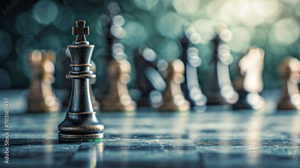 Chess board game to represent the business strategy with competition in ...