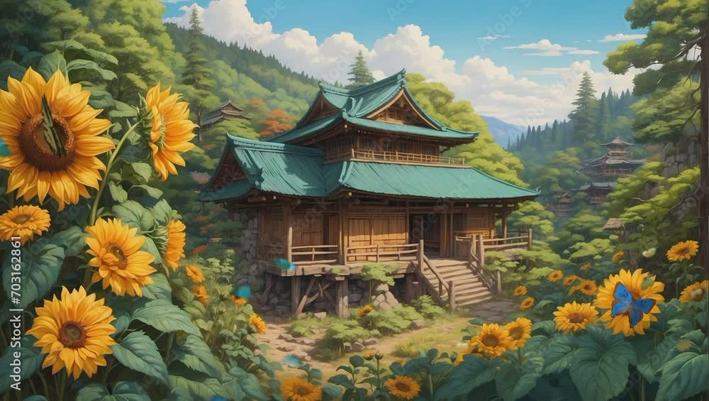 Bright ambience landscape of beautiful morning sky, mountains ...