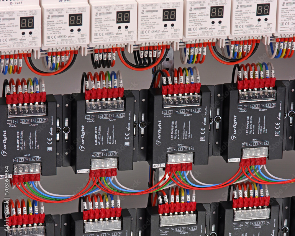 The module for controlling the operation of LED lighting is installed ...