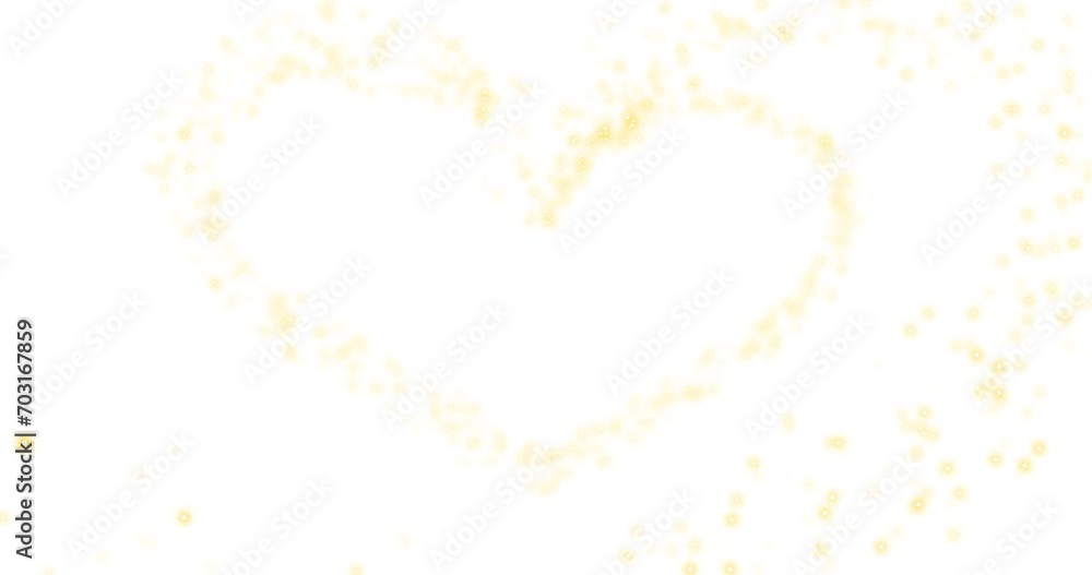 Golden particles glitter glow heart effect material background ...