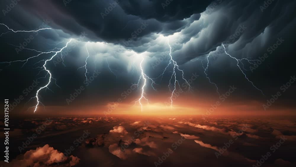Vidéo Stock Witness the ethereal power of a thunderstorm, as lightning ...