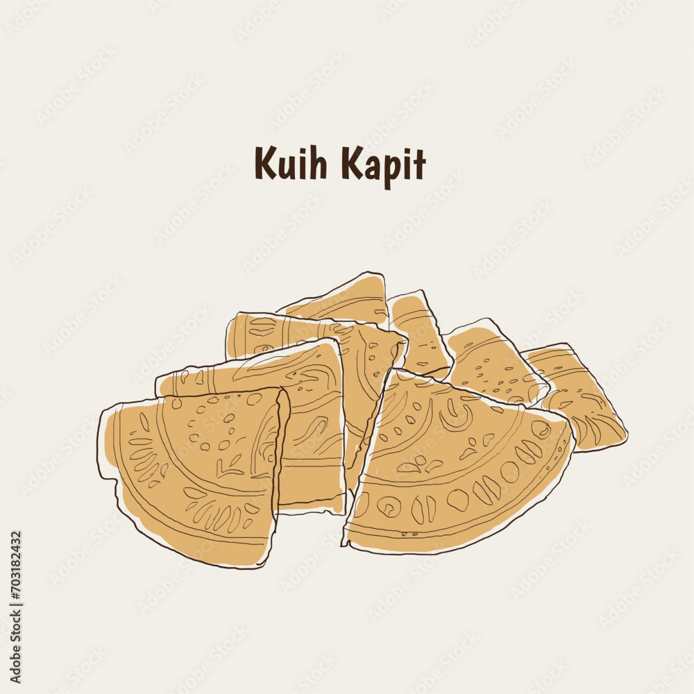 Vetor de Kuih Kapit or the Malaysian Chinese Love Letter biscuit ...