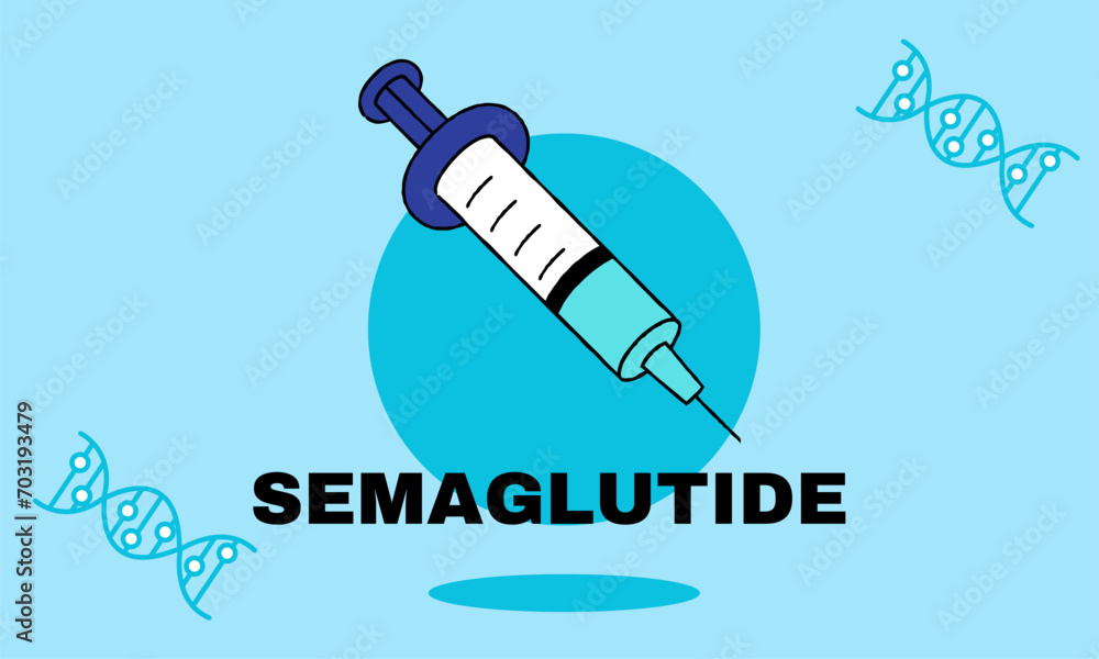 Semaglutide Ozempic injection control blood sugar levels vector Stock ...