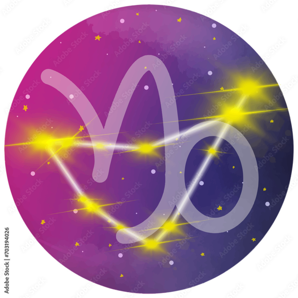 Capricorn symbol vector illustration With the constellation of the Sea ...