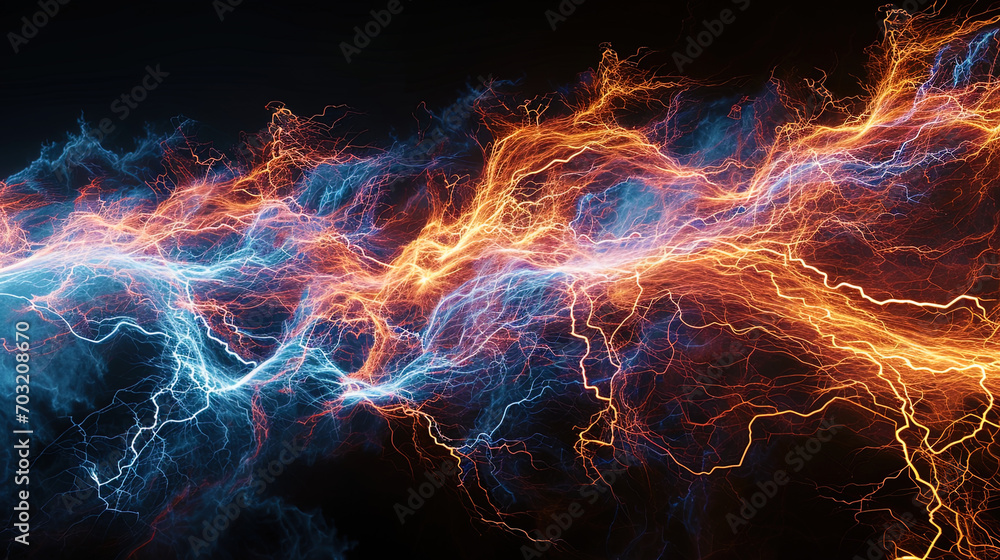 The chaotic composition of electrical discharges creating a dynamic ...