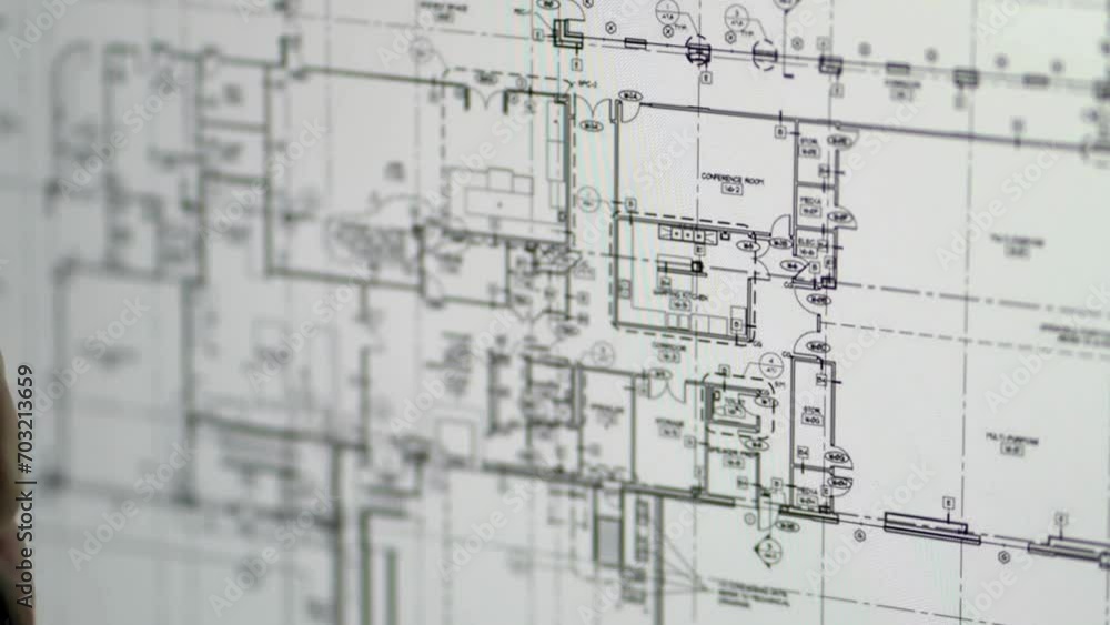 Architect checking layouts of buildings, working on design of new ...