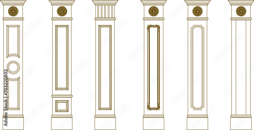 Vector sketch illustration illustration of a collection of classic ...