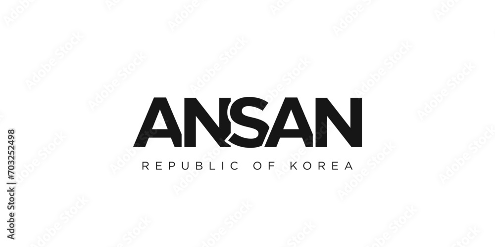 Ansan in the Korea emblem. The design features a geometric style ...