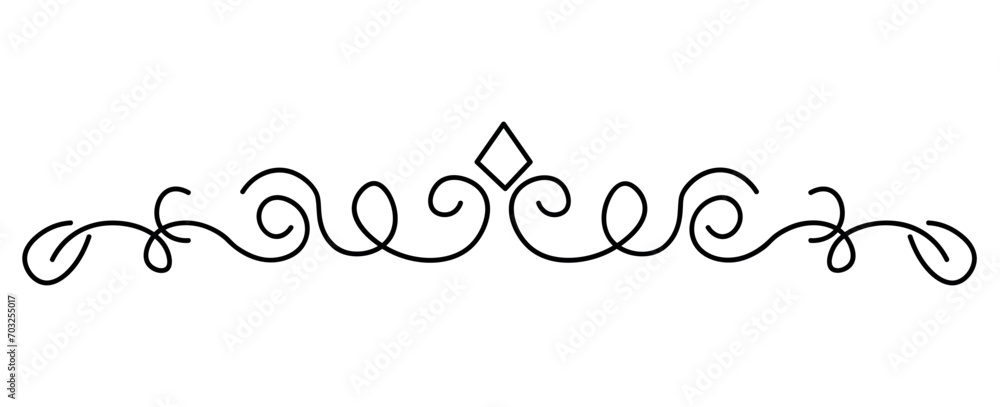 Swirly divider of black line set. This intricate swirly divider adds a ...
