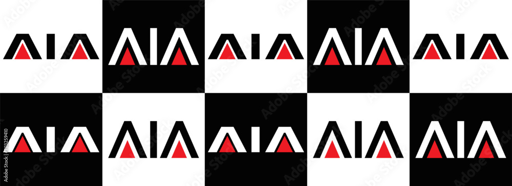 AIA logo. AIA set , A I A design. White AIA letter. AIA, A I A letter ...