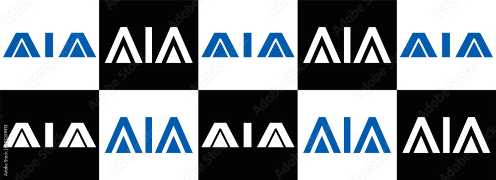 AIA logo. AIA set , A I A design. White AIA letter. AIA, A I A letter ...