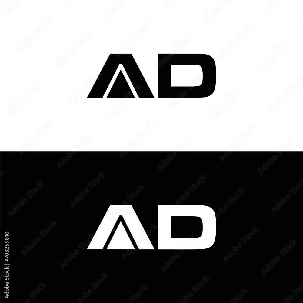 AD logo. AD set , A D design. White AD letter. AD, A D letter logo ...