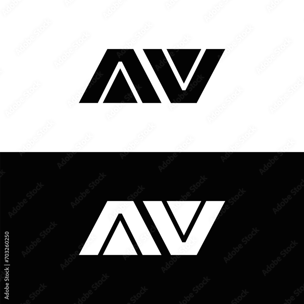 AV logo. AV set , A V design. White AV letter. AV, A V letter logo ...