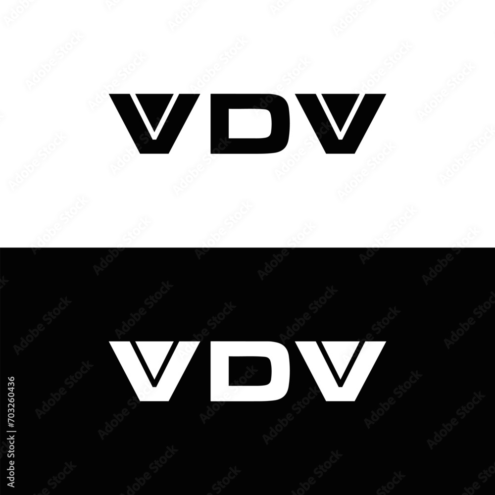 VDV logo. VDV set , V D V design. White VDV letter. VDV, V D V letter ...