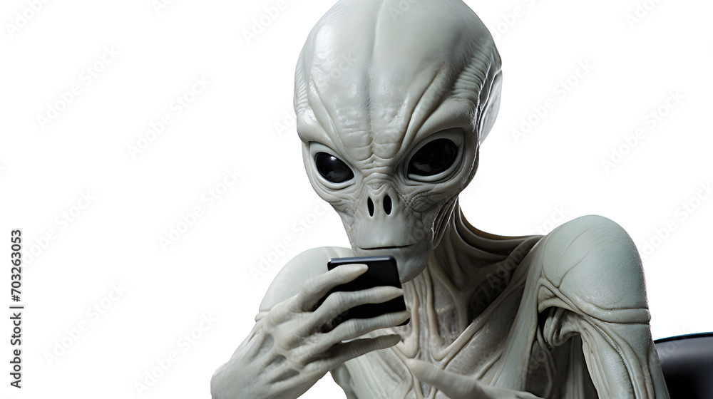 Alien Using Mobile PNG, Transparent background alien, Extraterrestrial ...