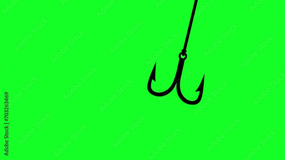Vidéo Stock Fishing hook animation with green screen background. Fish ... Vidéo Stock Fishing hook animation with green screen background. Fish ...