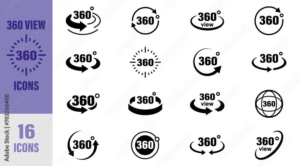 Vetor de 360 degrees arrow, rotate around set icon. Circle signs ... Vetor de 360 degrees arrow, rotate around set icon. Circle signs ...