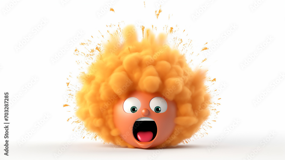 Mind blown cute emoji exploding head emoticon on white background Stock ...