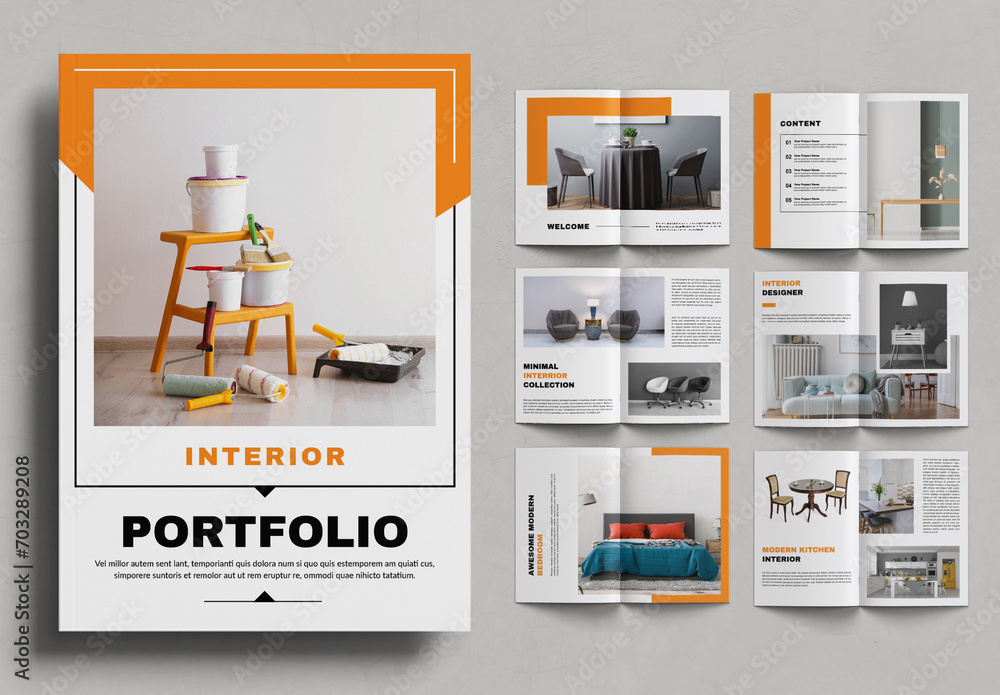 Interior Design Magazine Template Layout Stock Template | Adobe Stock