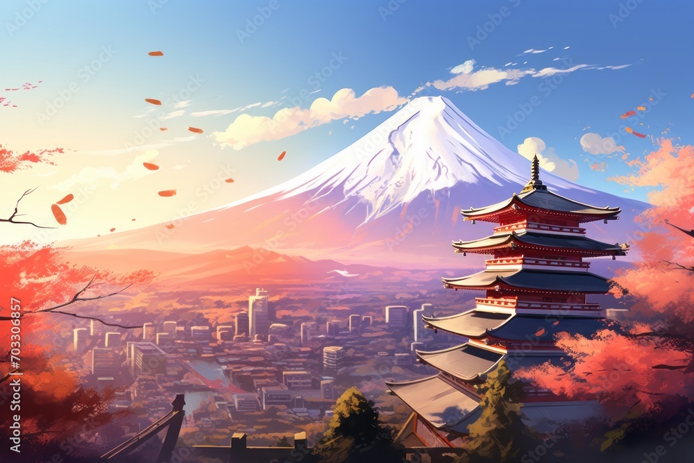 Capture the essence of anime magic with a background featuring Mount ...