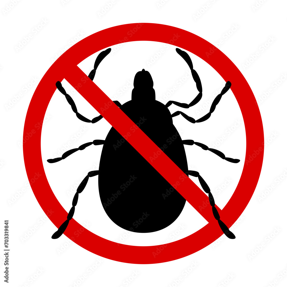 Anti pest control ban, prohibition parasitic insects. Stop, warning ...