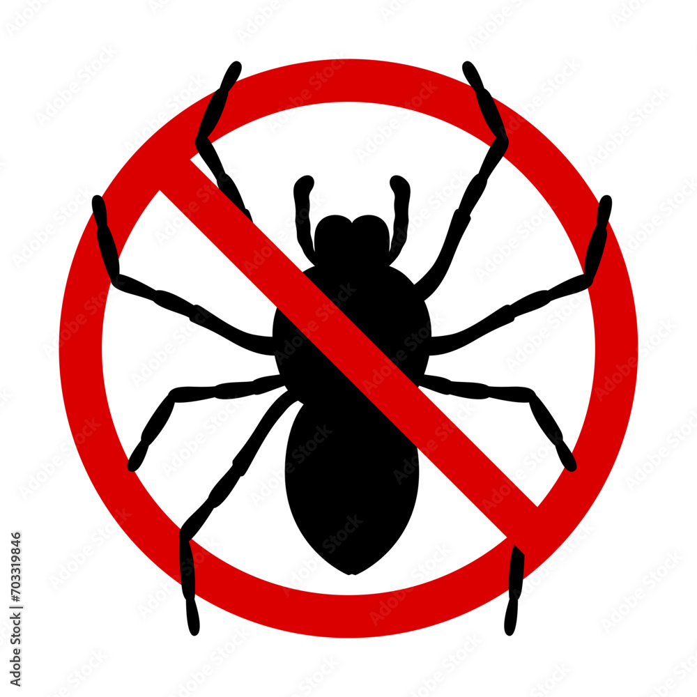 Anti pest control ban, prohibition parasitic insects. Stop, warning ...