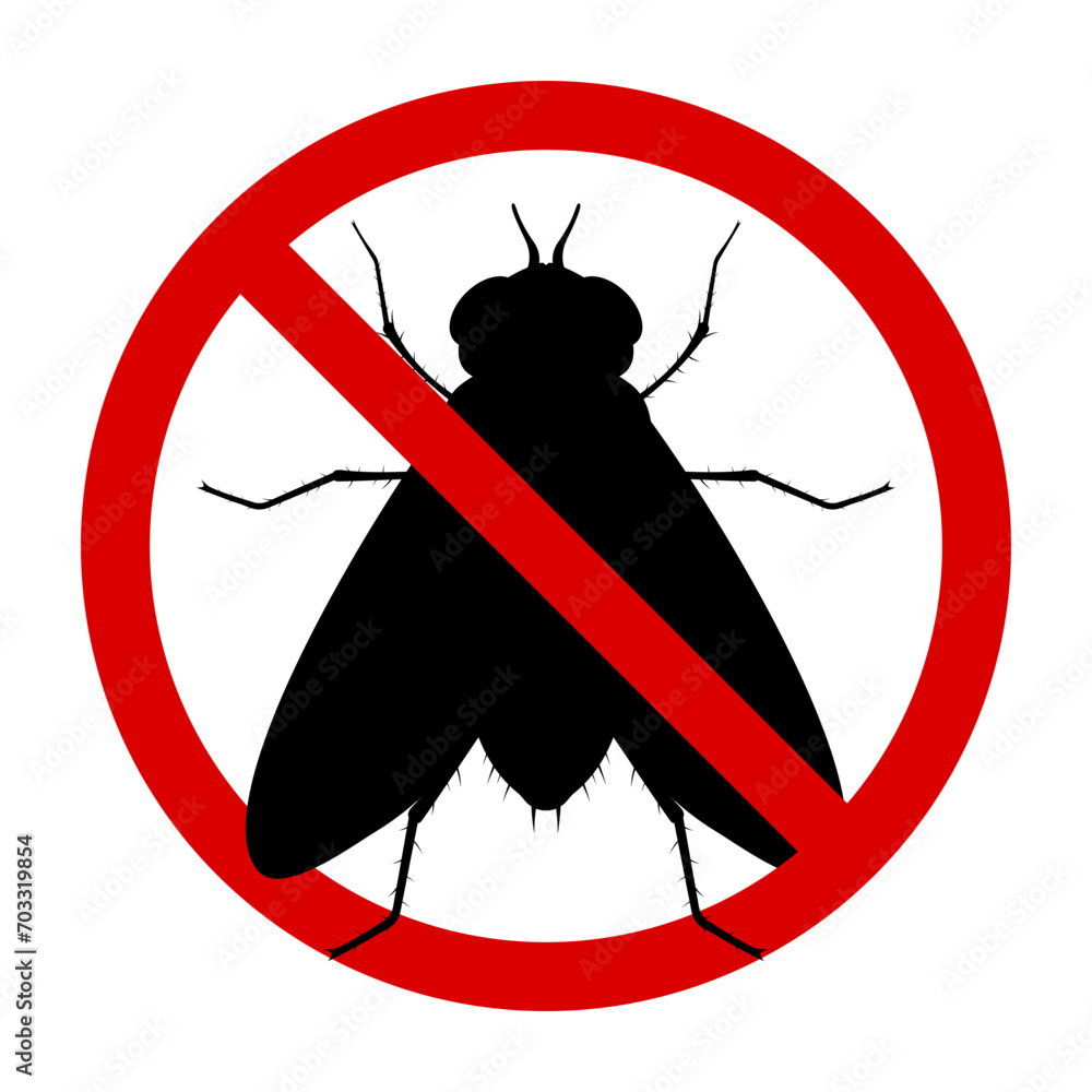 Anti pest control ban, prohibition parasitic insects. Stop, warning ...
