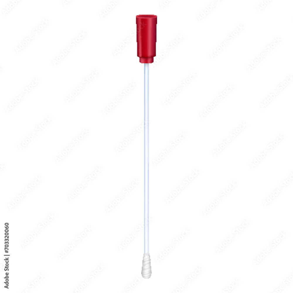 Test tube with cotton swab for nasopharyngeal specimens. Realistic tube ...