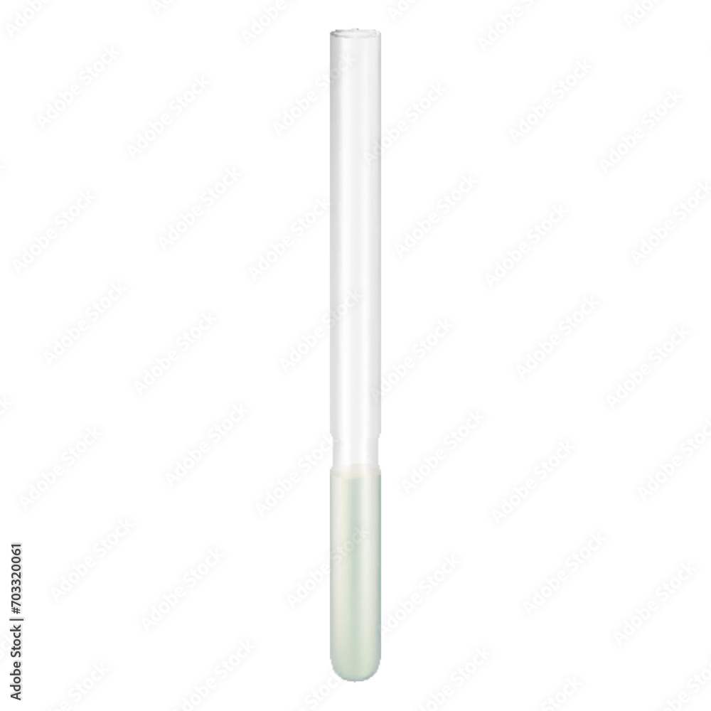 Test tube with cotton swab for nasopharyngeal specimens. Realistic tube ...