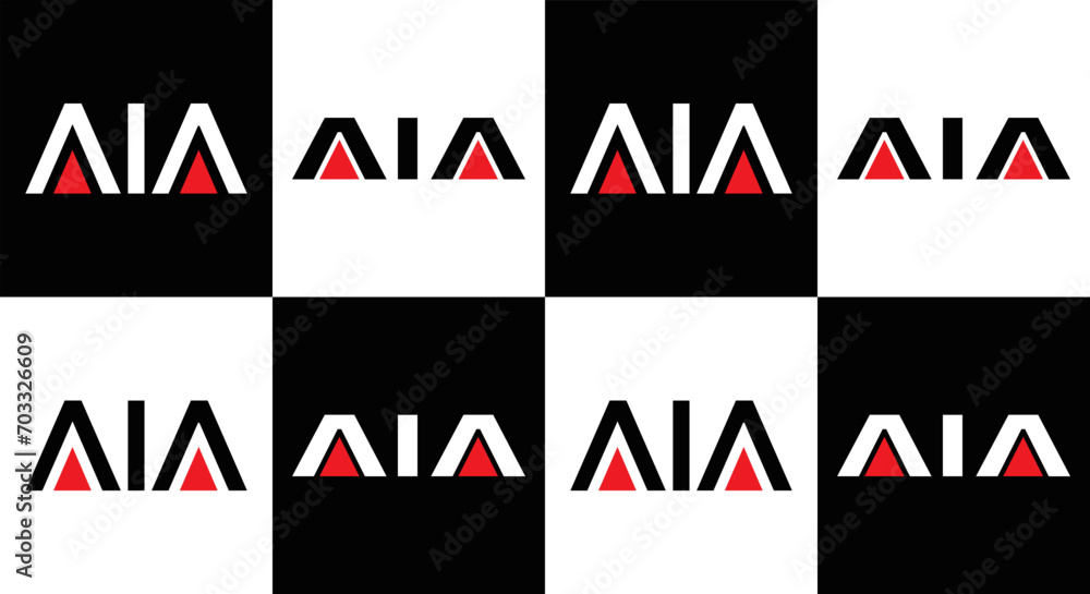 AIA logo. AIA set , A I A design. White AIA letter. AIA, A I A letter ...