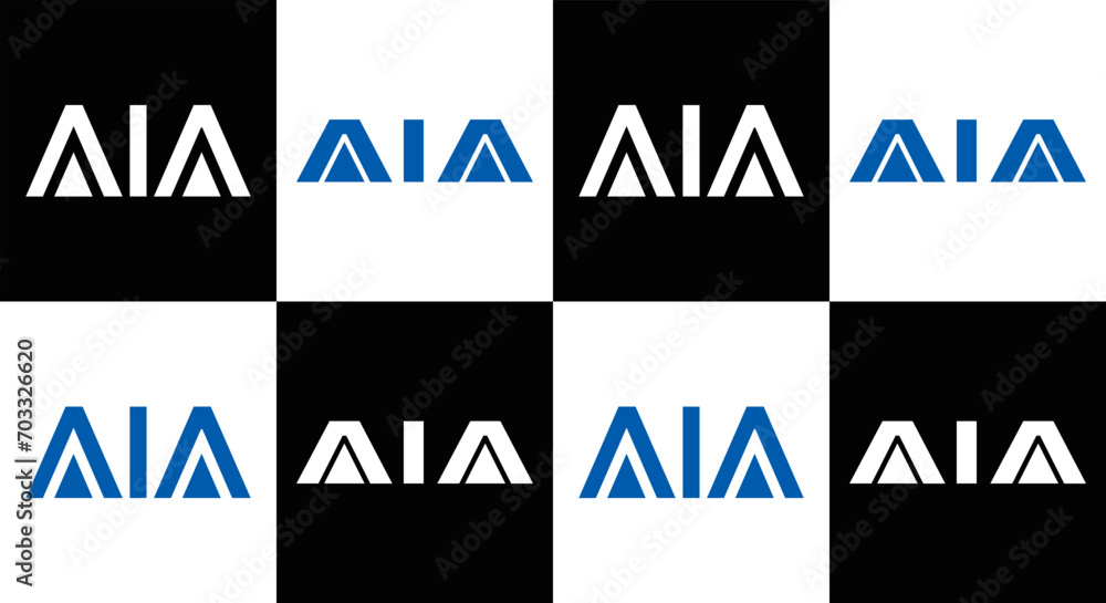AIA logo. AIA set , A I A design. White AIA letter. AIA, A I A letter ...