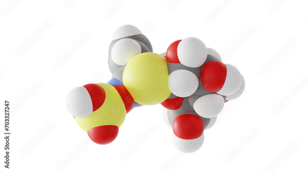 sinigrin molecule, allyl glucosinolate, molecular structure, isolated ...