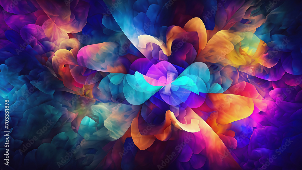 Abstract illustration of outer space, big beng, cloud of stars ...