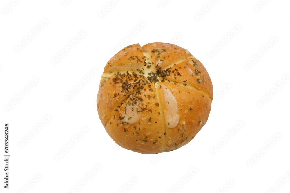 Cream Cheese Garlic Bread on white background , Korea popular, ball ...
