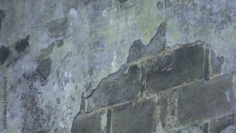 Vidéo Stock Mottled walls, erosion of time, traces, wall tiles ...