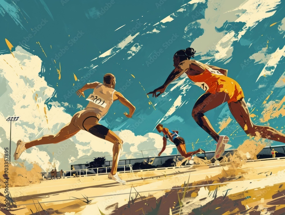 Leap into Legacy: Paris 2024 Olympic Dreams Illustrated Stock ...