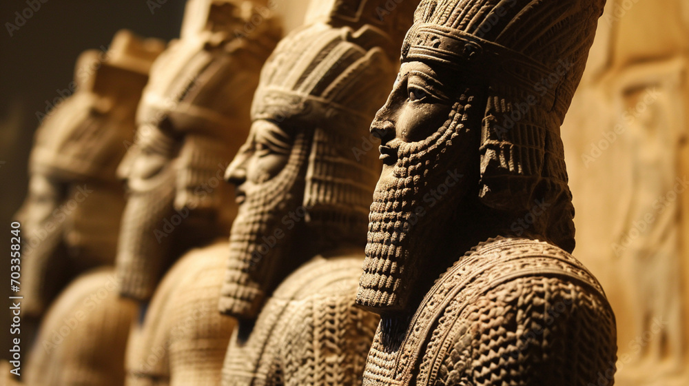 Divine Pantheon: Illustrations of Sumerian Deities Stock Photo | Adobe ...