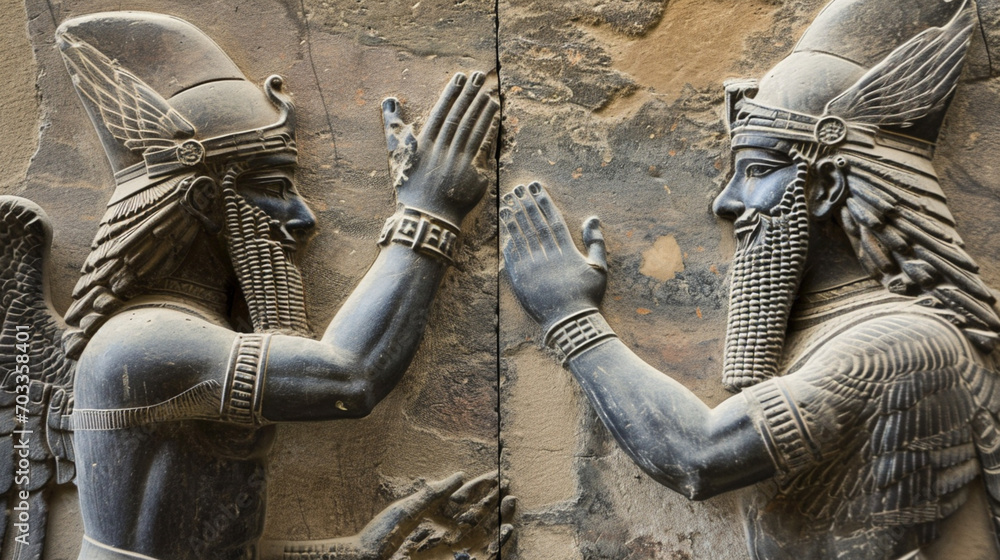 Divine Pantheon: Illustrations of Sumerian Deities Stock Photo | Adobe ...
