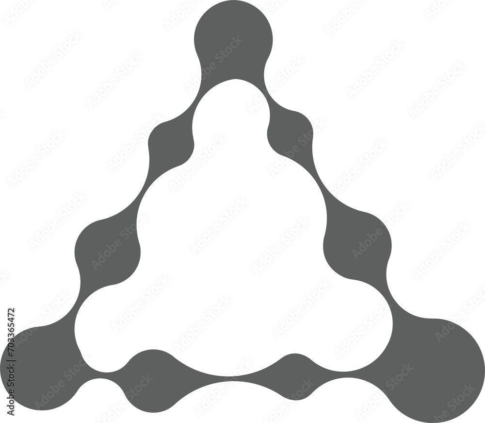 Metaball connected blobs shapes in pattern. Morphed fluid symbol. Circular balls in grid ...