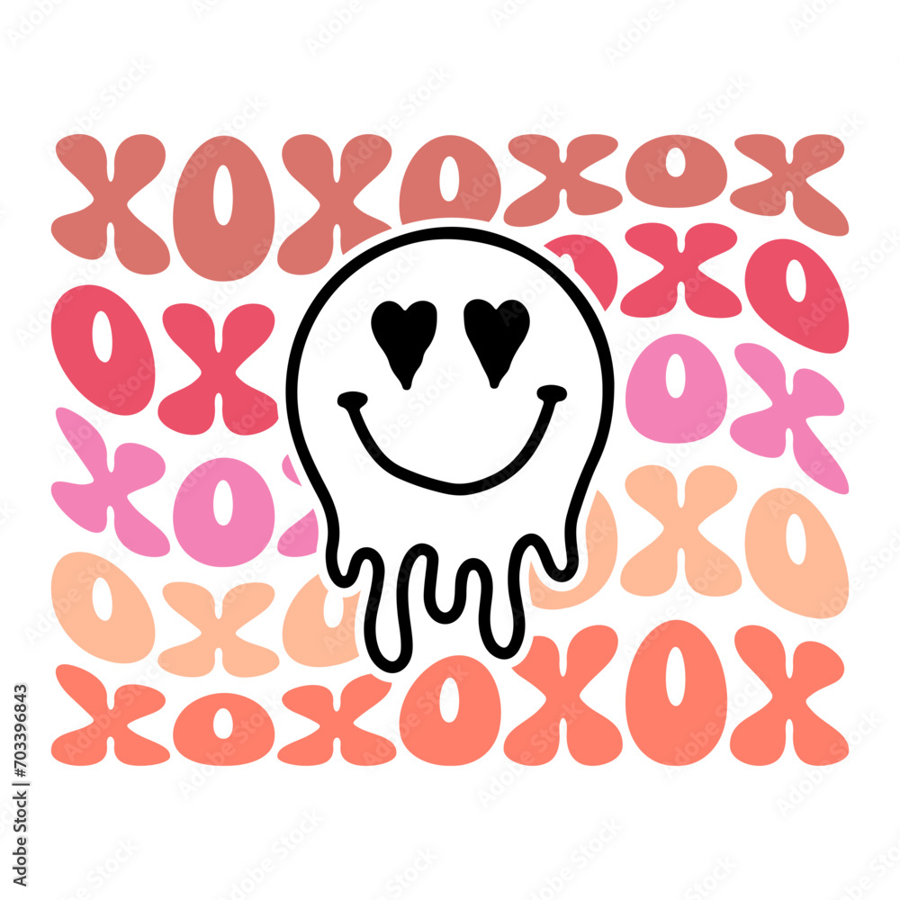 Love Happy Face SVG, XOXO Svg, Love Heart Svg, Heart Eyes Happy Face ...