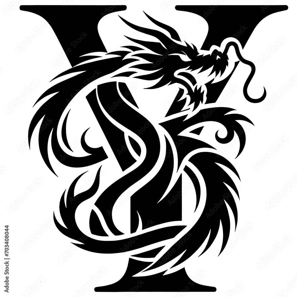 dragon alphabet, dragon numbers, dragon letter, dragon lettering ...