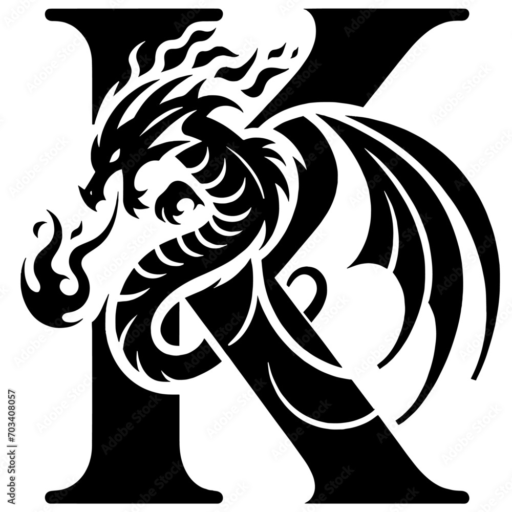 dragon alphabet, dragon numbers, dragon letter, dragon lettering ...