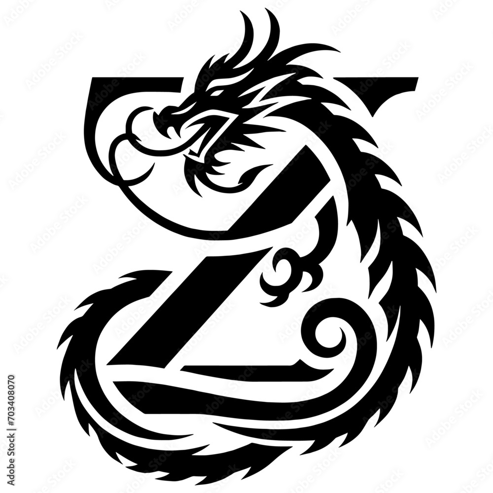dragon alphabet, dragon numbers, dragon letter, dragon lettering ...