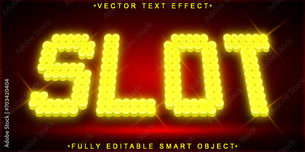 Dotted Light Yellow Slot Vector Fully Editable Smart Object Text Effect ...