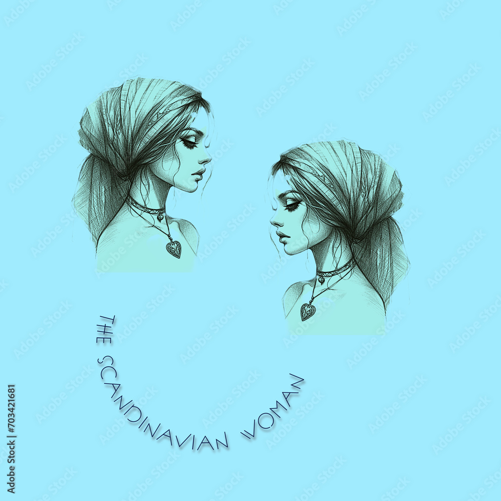 "The Scandinavian Woman" Drawing with use of Adobe Drawing Illustrator ...