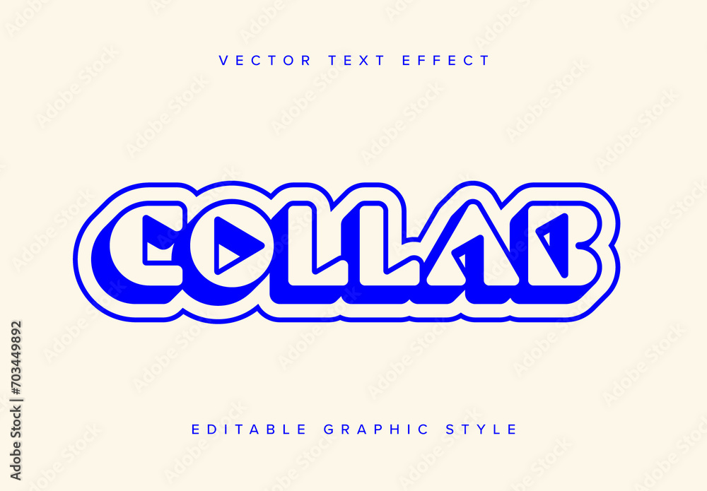 Blue Outlined Text Effect Mockup Stock Template | Adobe Stock